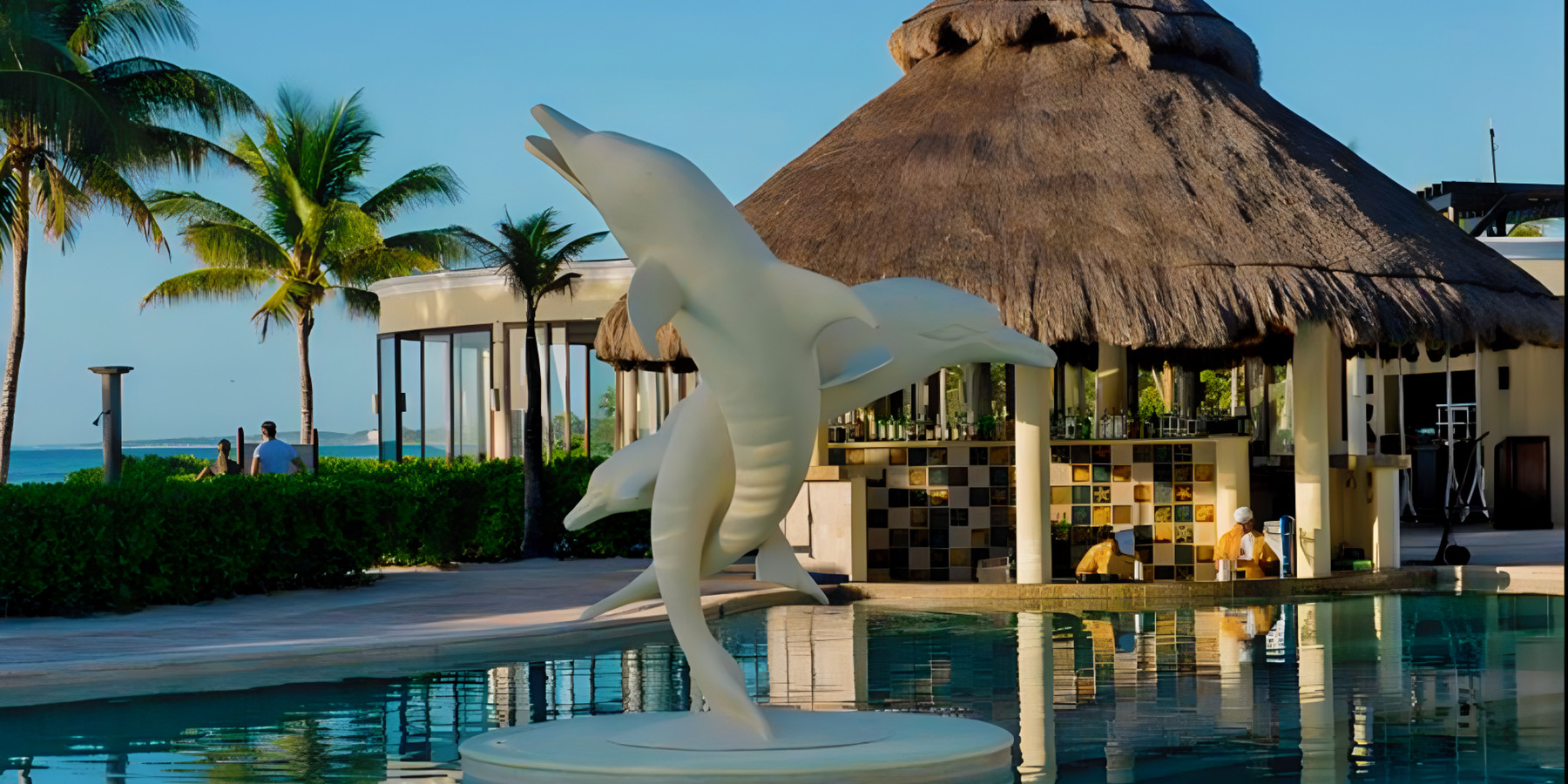 Dolphins Pool Terrace wedding venue in Dreams Tulum - Mexico