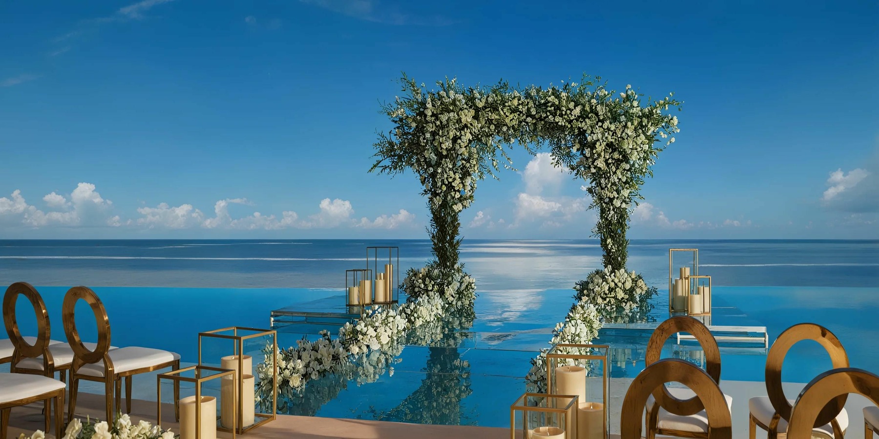 Infinity Pool wedding venue in Dreams Natura - Mexico