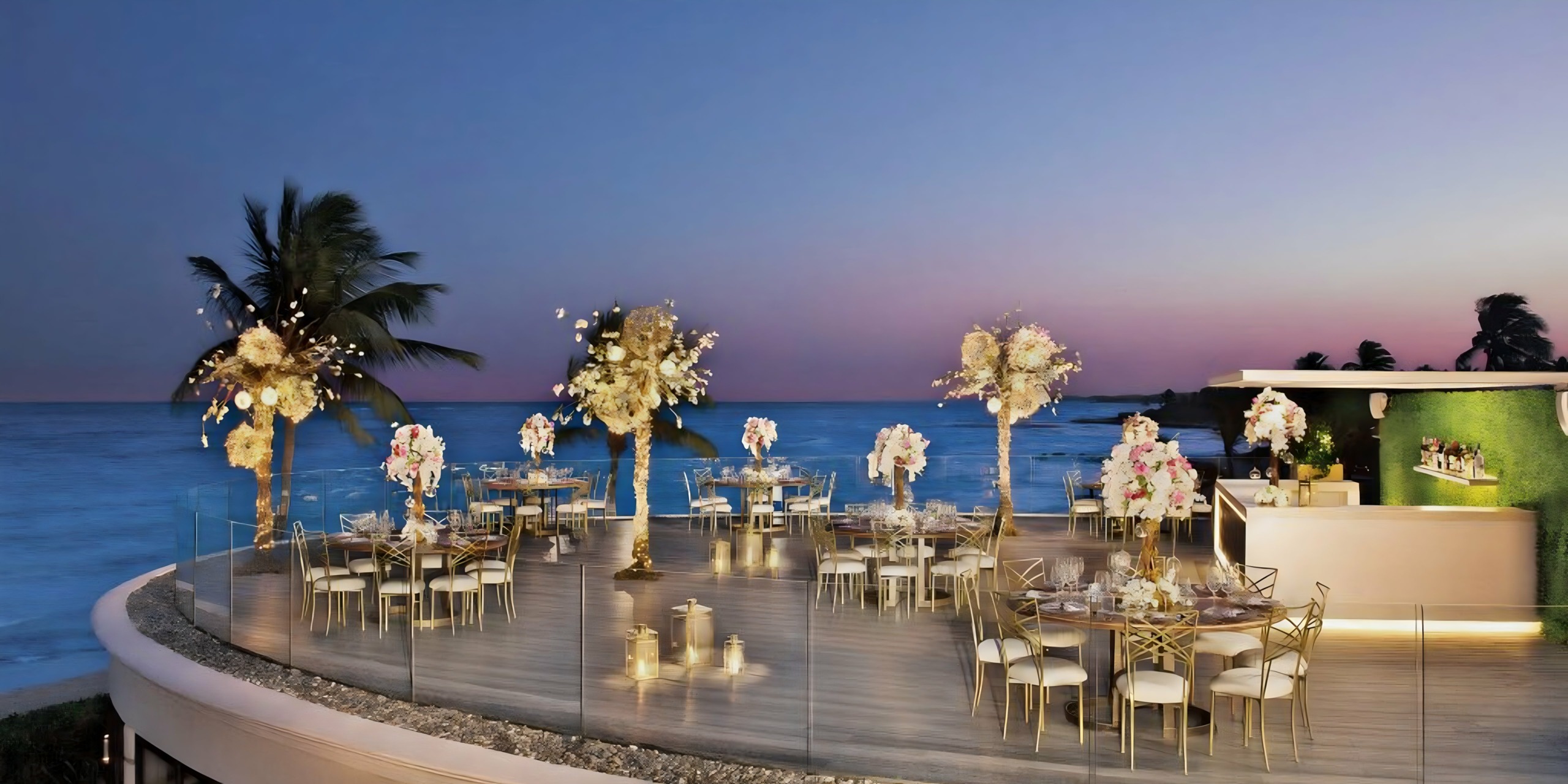 Sunset Rooftop wedding venue in Dreams Tulum - Mexico