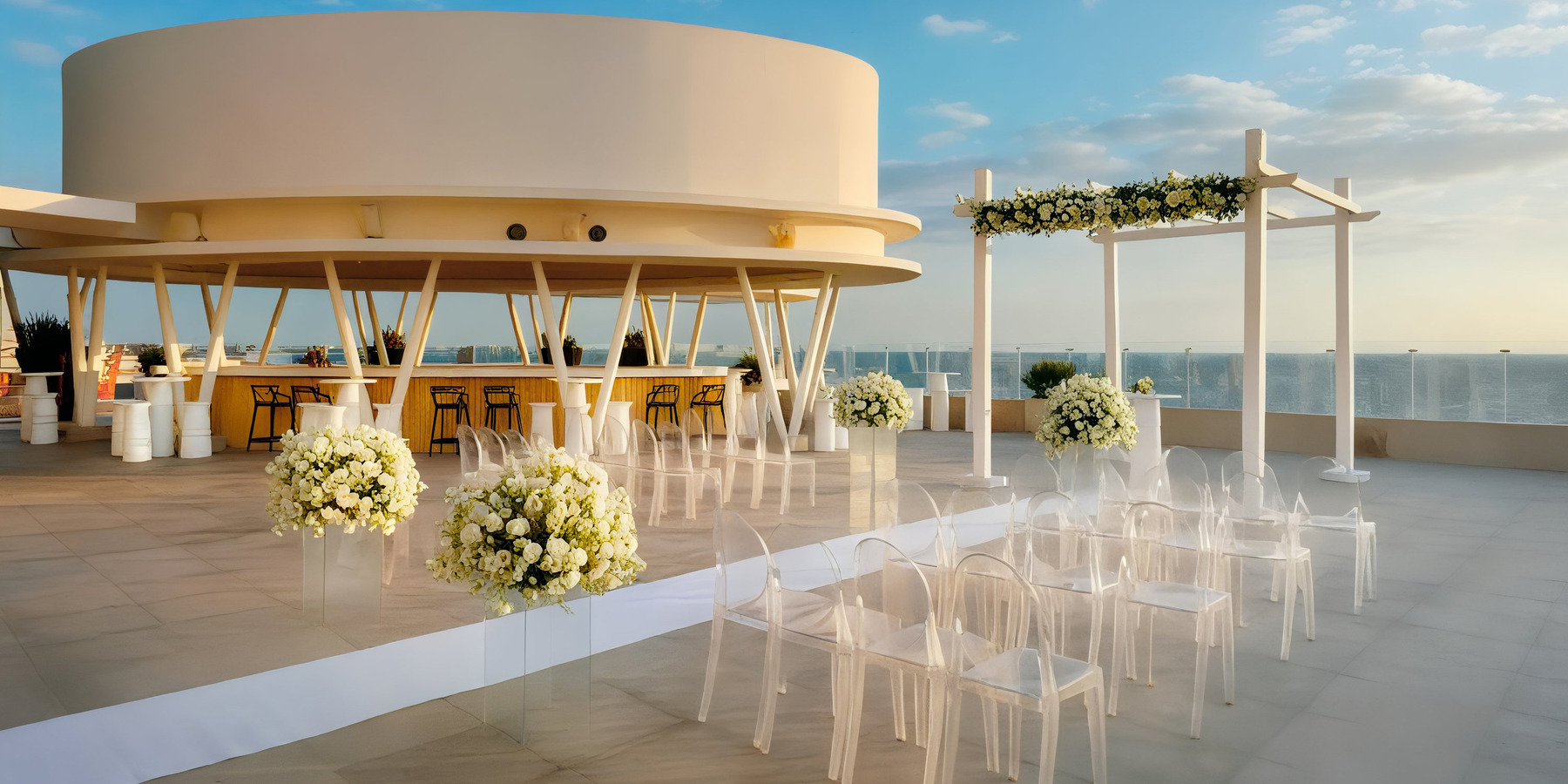 Gravity Terrace Rooftop wedding venue in TRS Coral Hotel - Mexico